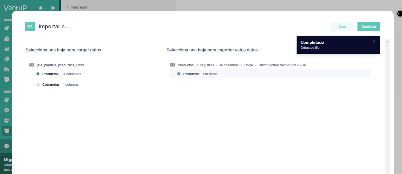 Actualiza productos por plantilla